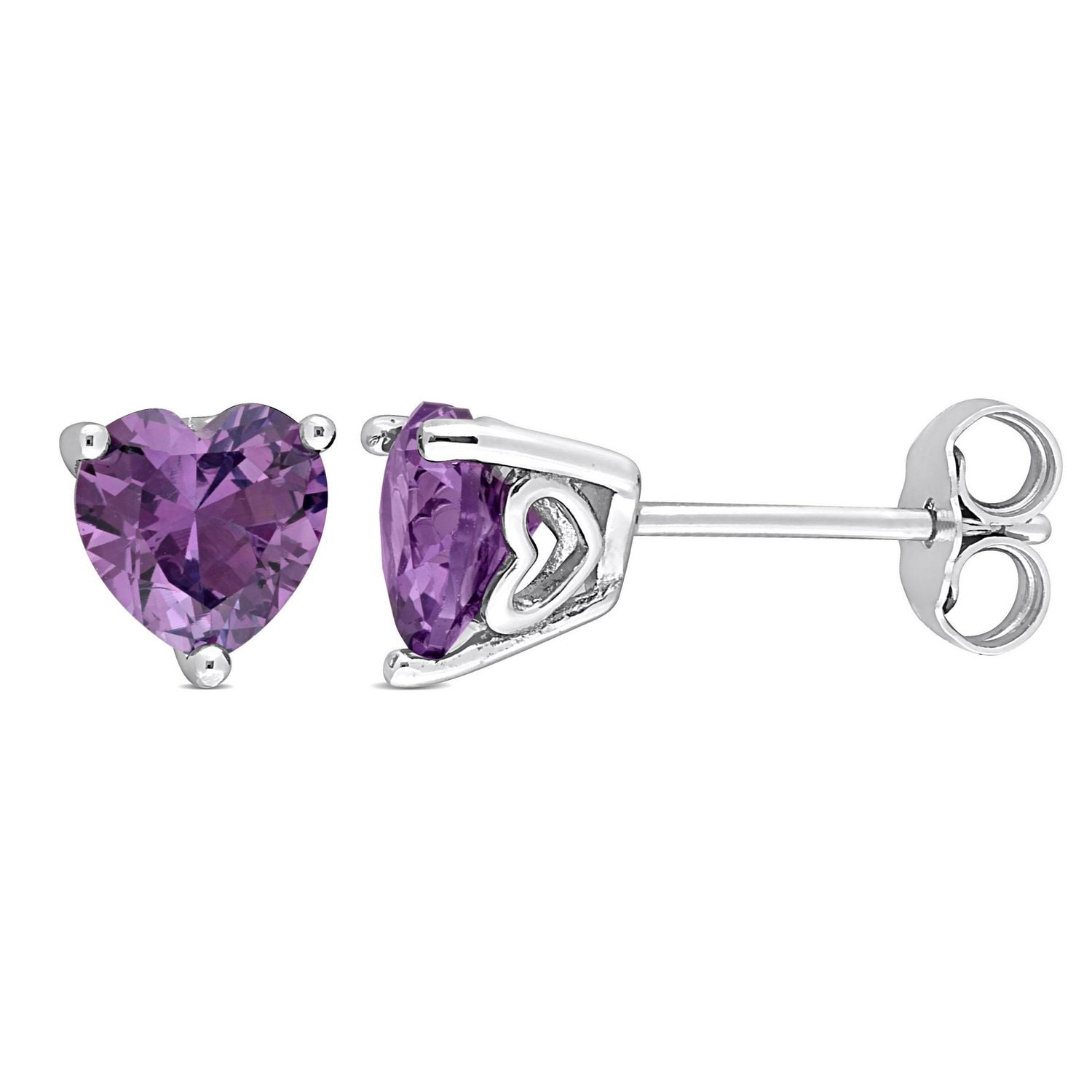 Click here for Miabella Simulated Alexandrite Solitaire Heart Stu... prices