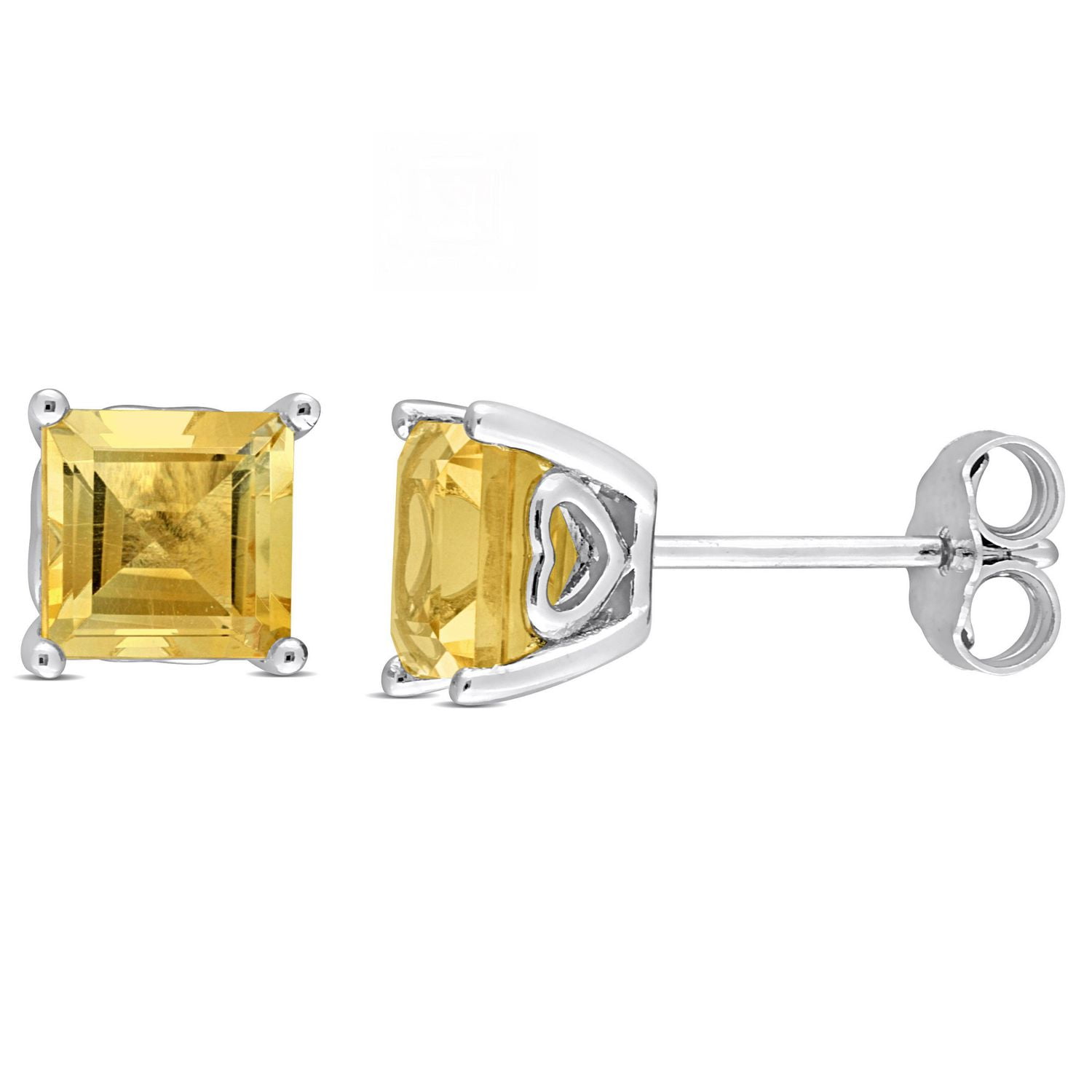 Click here for Miabella Princess-Cut Citrine Solitaire Stud Earri... prices
