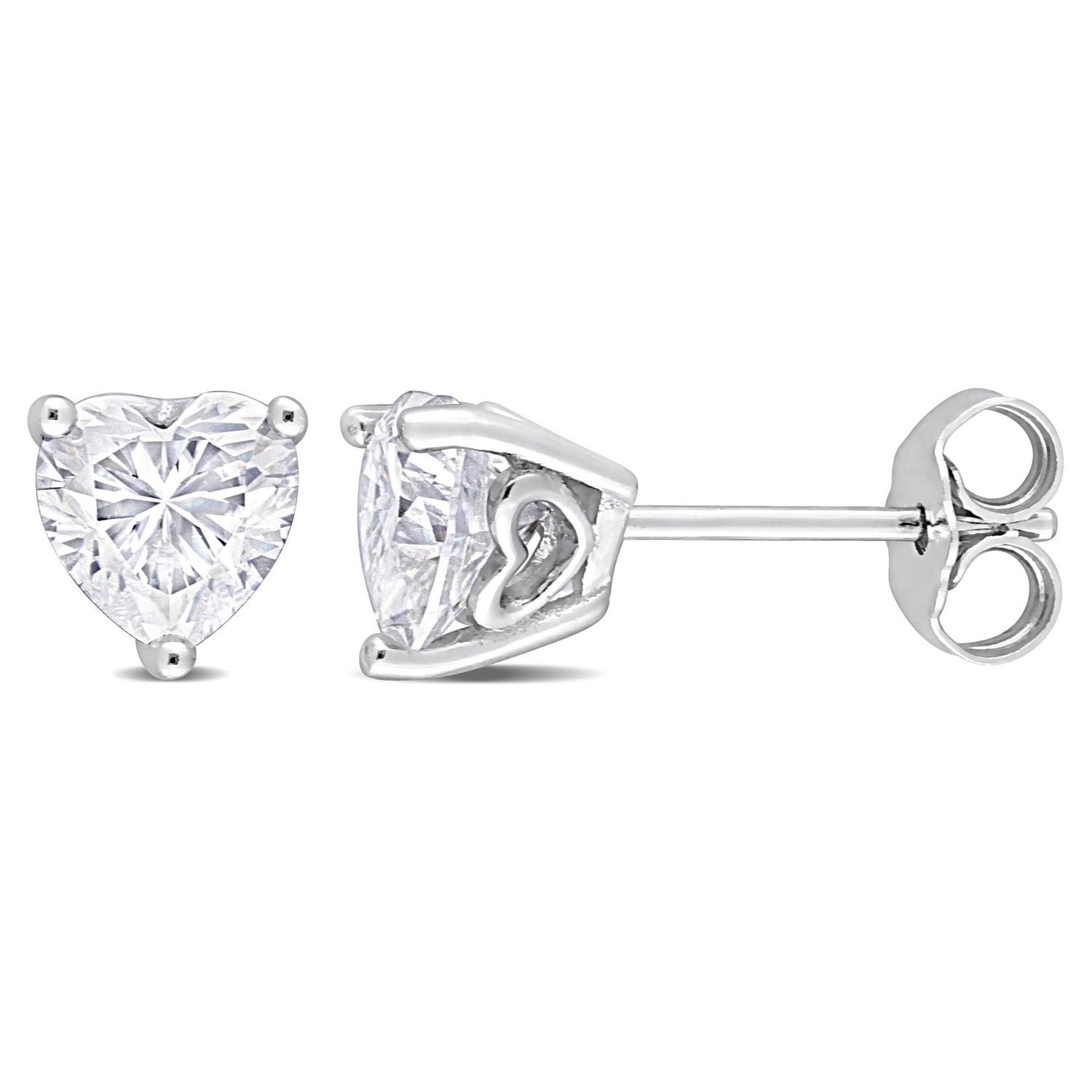Click here for Miabella Moissanite Solitaire Heart Stud Earrings... prices