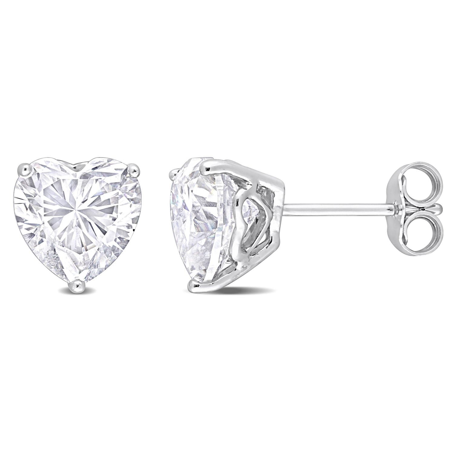 Click here for Miabella Moissanite Solitaire Heart Stud Earrings... prices
