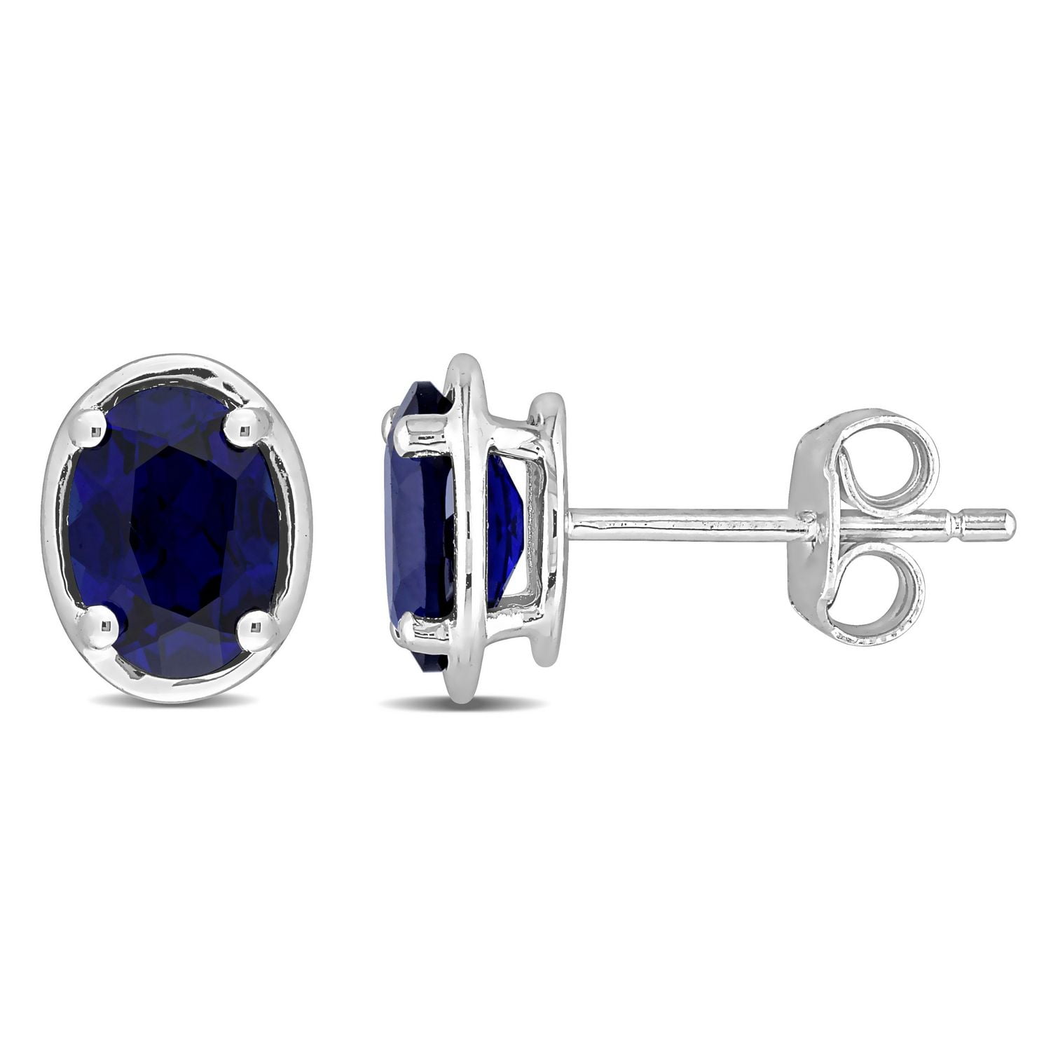 Click here for Miabella Created Blue Sapphire Sterling Silver Ova... prices