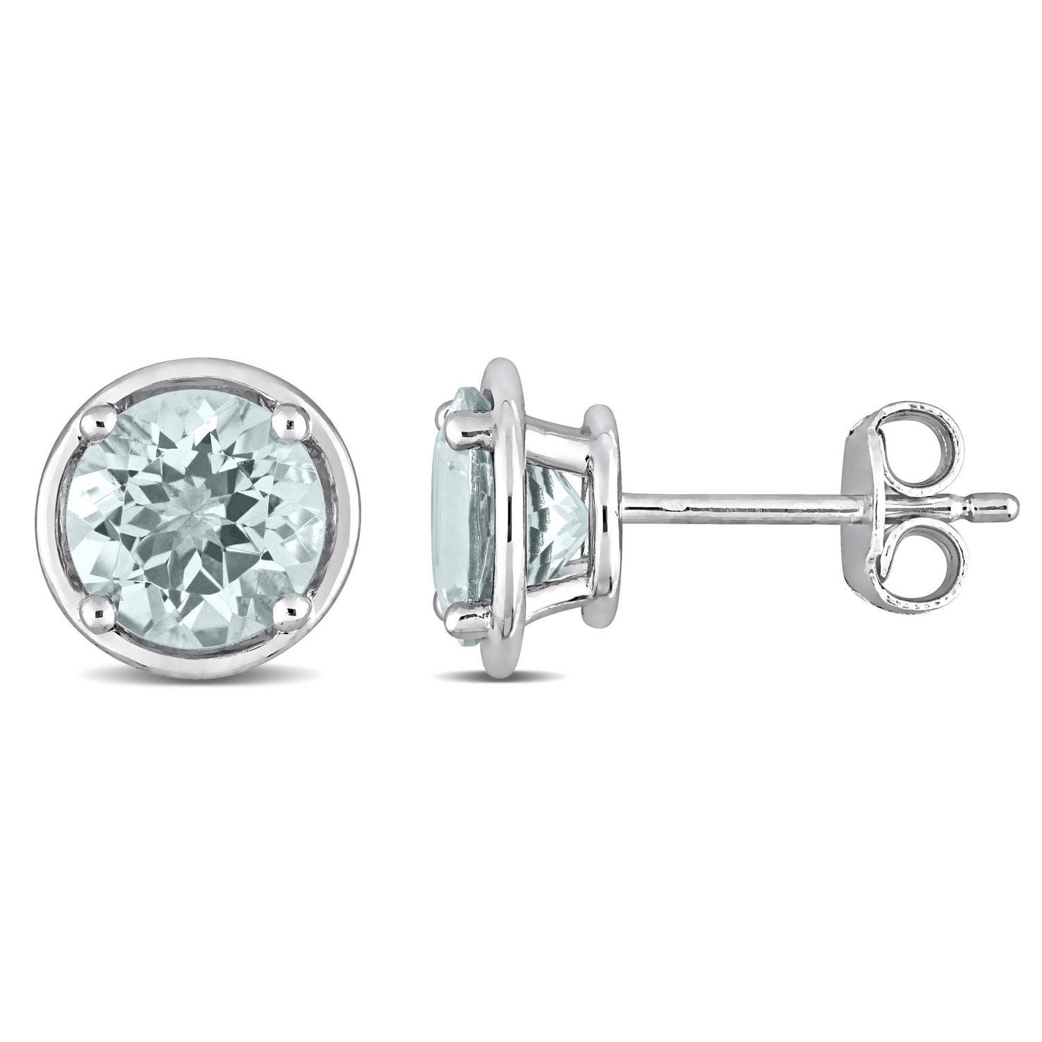Click here for Miabella Aquamarine Sterling Silver Solitaire Earr... prices