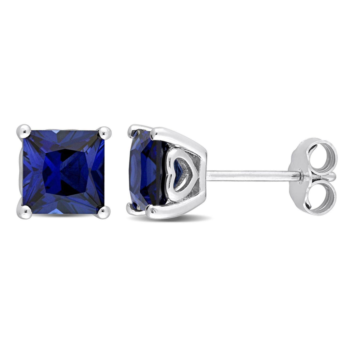 Click here for Miabella Princess-Cut Created Blue Sapphire Solita... prices
