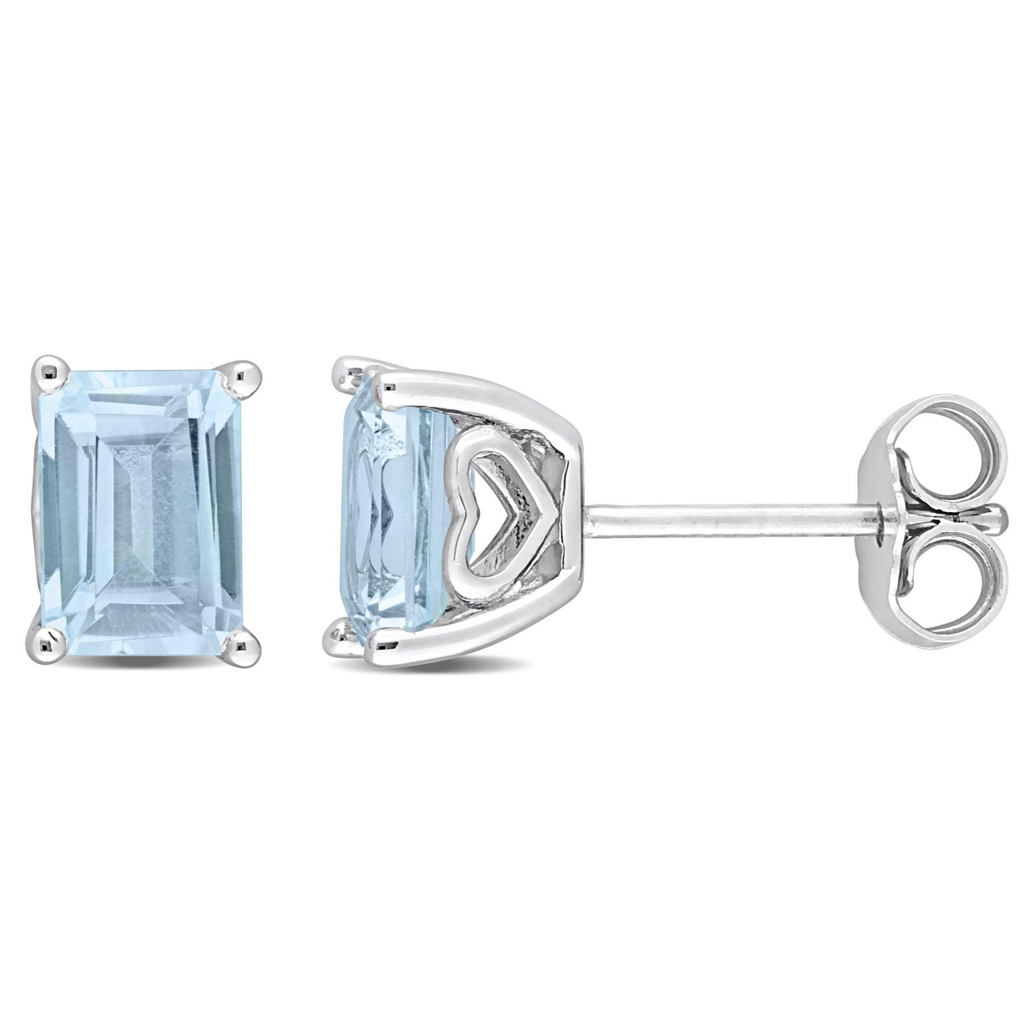 Click here for Miabella Emerald-Cut Sky Blue Topaz Solitaire Stud... prices