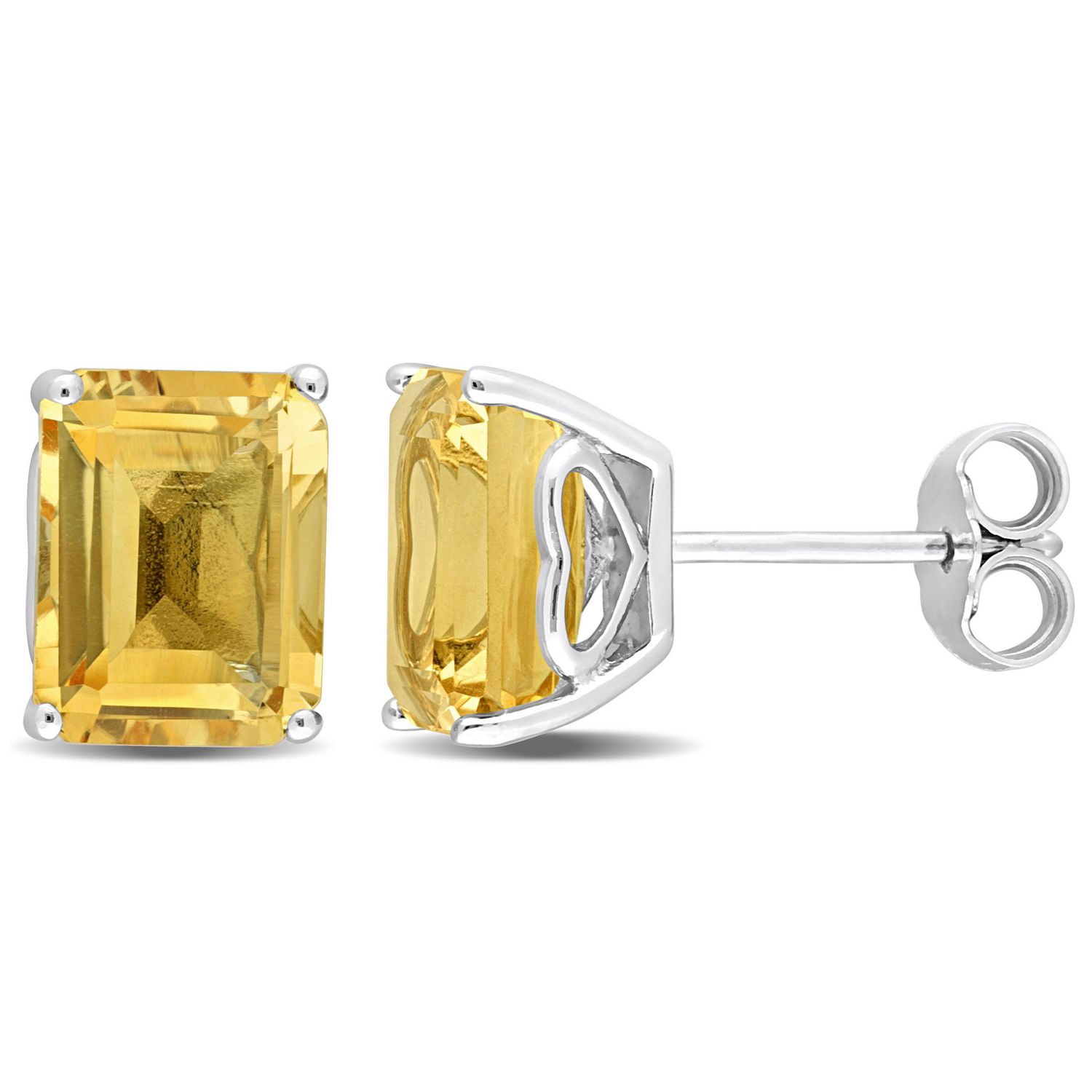 Click here for Miabella Emerald-Cut Citrine Solitaire Stud Earrin... prices