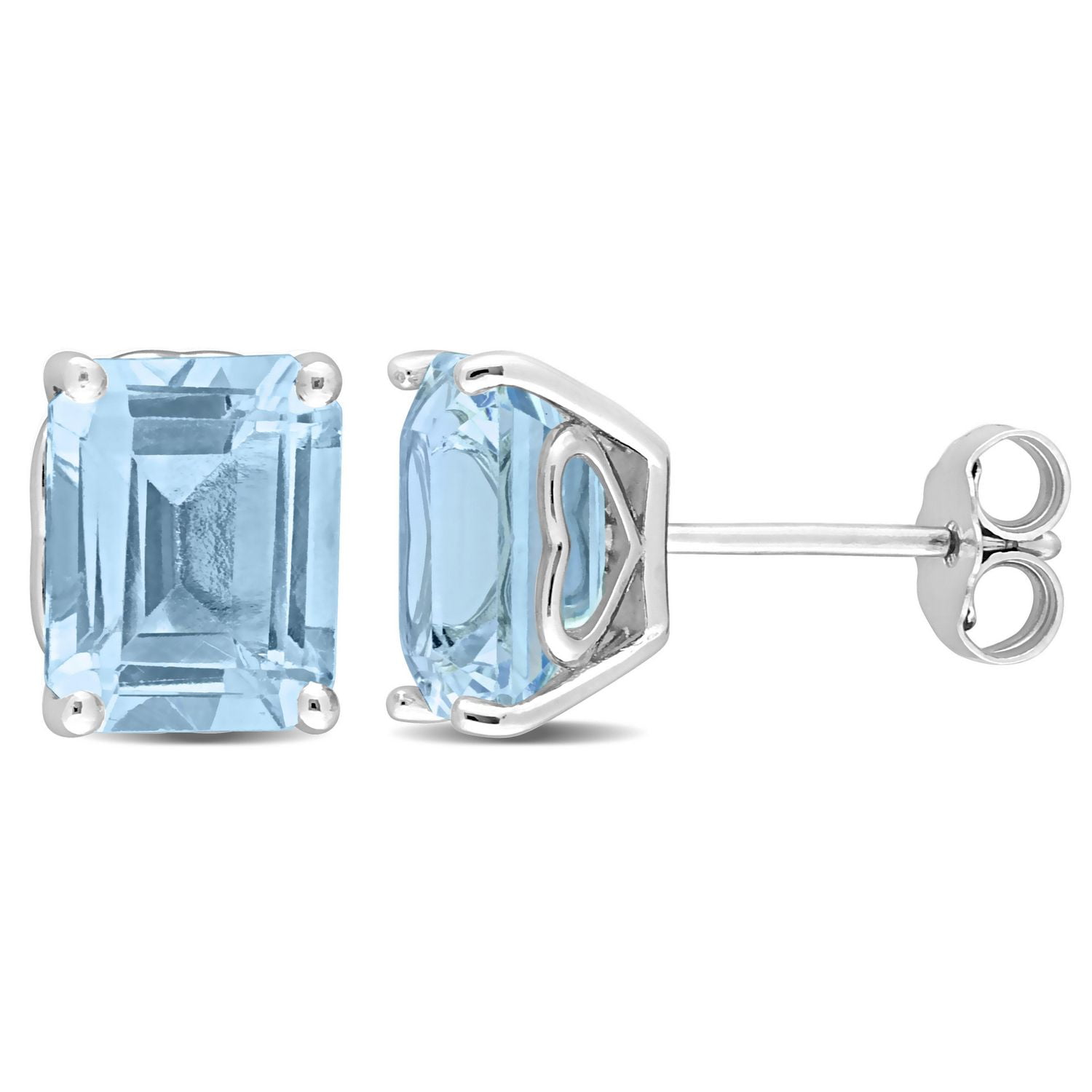 Click here for Miabella Emerald-Cut Sky-Blue Topaz Solitaire Stud... prices