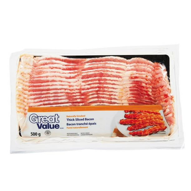 DISCONTINUED Great Value Naturally Smoked Thick Sliced Bacon - Walmart.ca