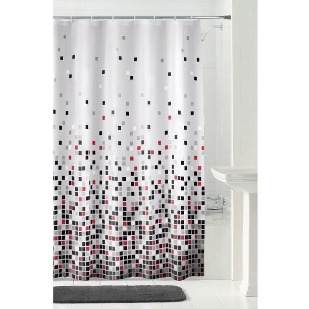 MAINSTAYS Peva Geo Matrix Shower Curtain Or Liner, 70 Inches X 72 ...