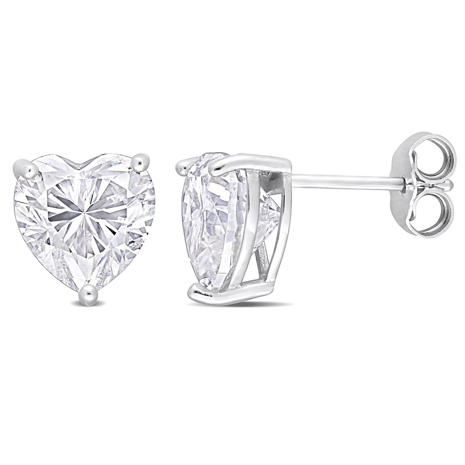 Click here for Miabella Moissanite Solitaire Heart Stud Earrings... prices