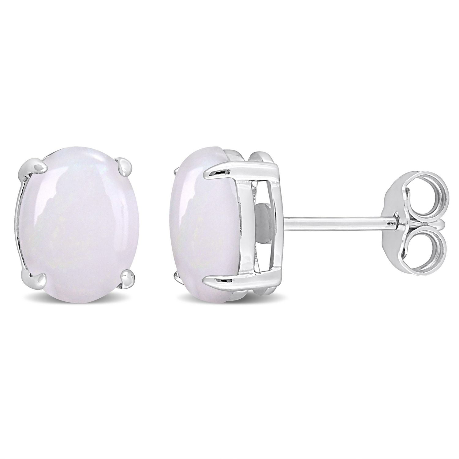 Click here for Miabella Opal Solitaire Oval Stud Earrings In Ster... prices