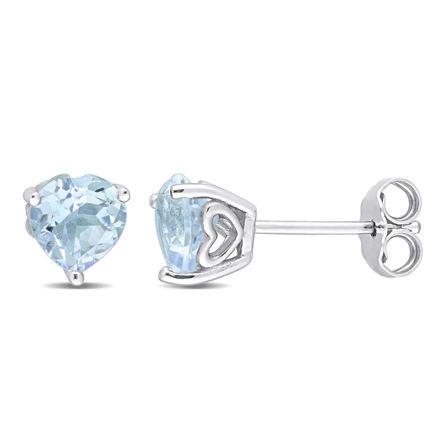 Click here for Miabella Sky Blue Topaz Solitaire Heart Stud Earri... prices