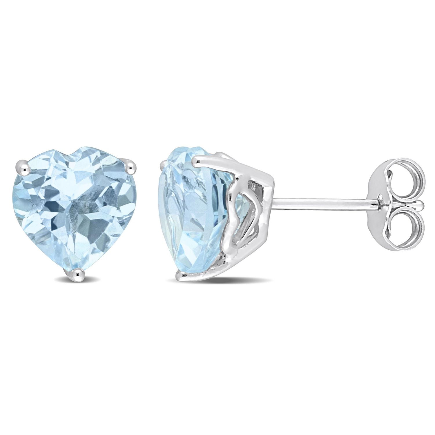 Click here for Miabella Sky Blue Topaz Solitaire Heart Stud Earri... prices