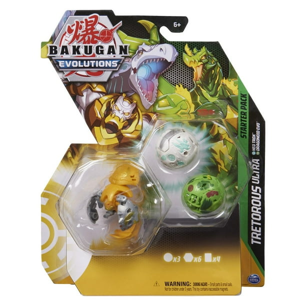 Bakugan Evolutions Starter Pack 3-Pack, Tretorous Ultra with Neo Trox and Dragonoid Evo ...