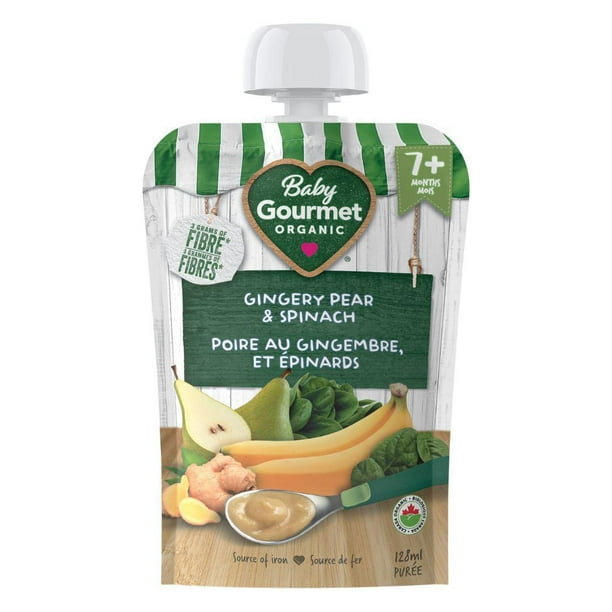 Baby Gourmet Organic Baby Food Puree Gingery Pear & Spinach, 128 mL ...