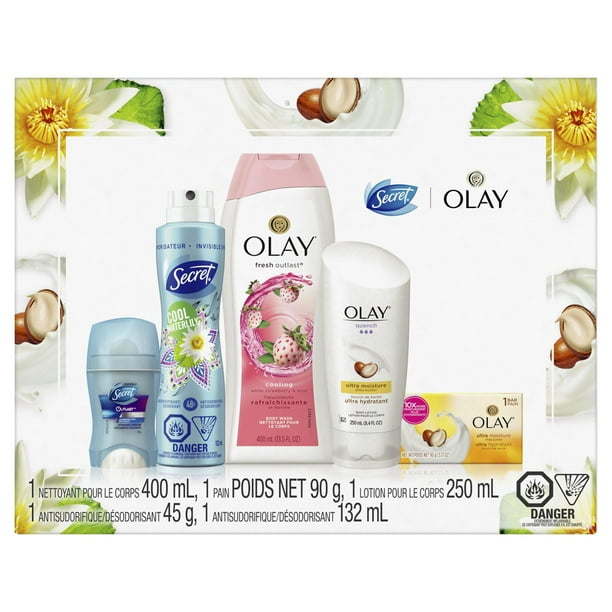 Olay Secret Holiday Pack (Body Wash + Antiperspirant/Deodorant + Body ...