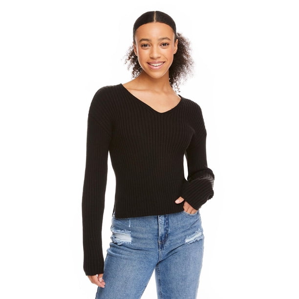 No Boundaries Women's V-Neckline Sweater - Walmart.ca