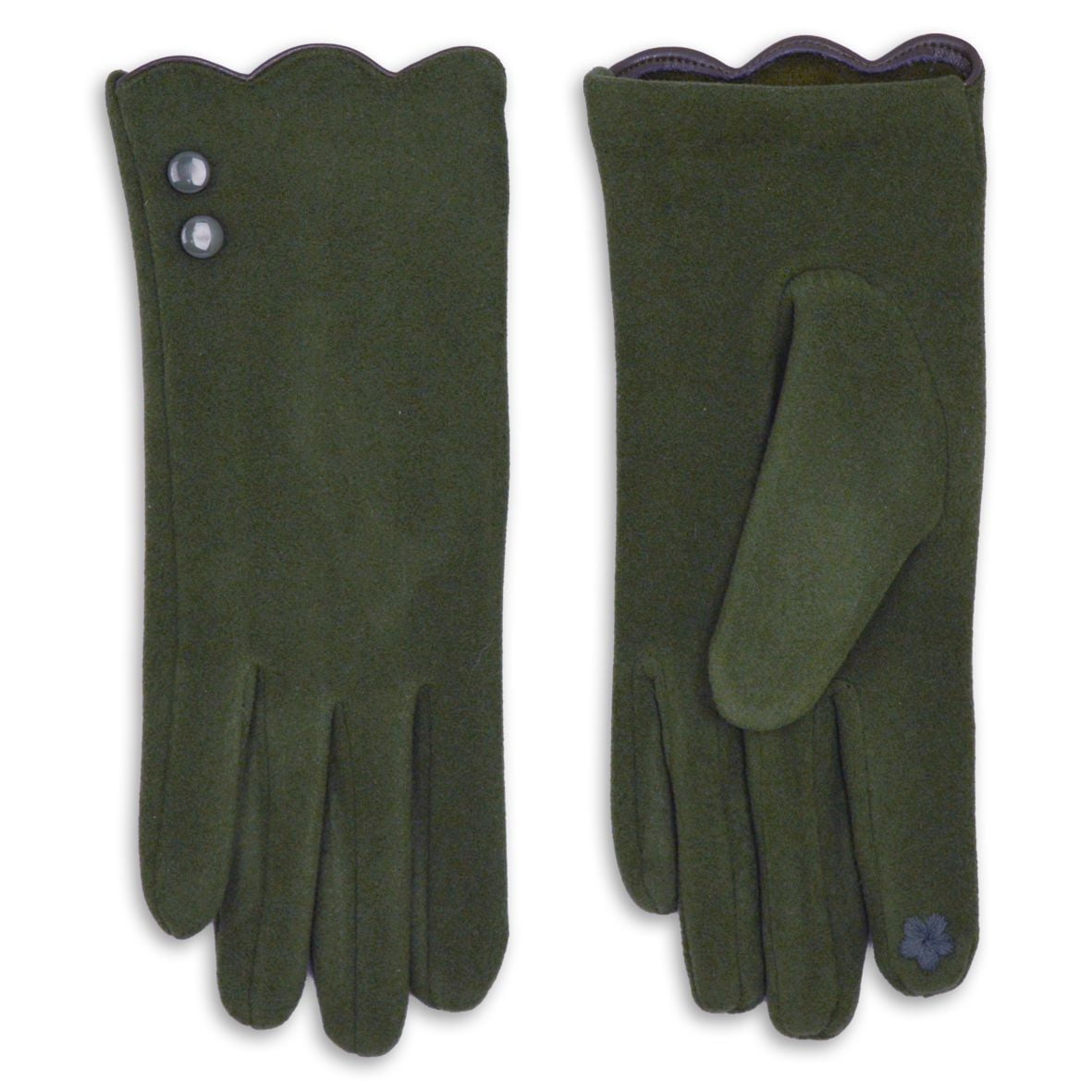 Click here for Hot Paws Womens Scalloped Jersey Gloves One Size prices