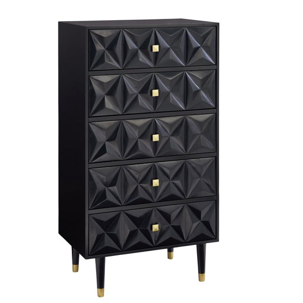 Geometric Five Drawer Black Chest - Walmart.ca