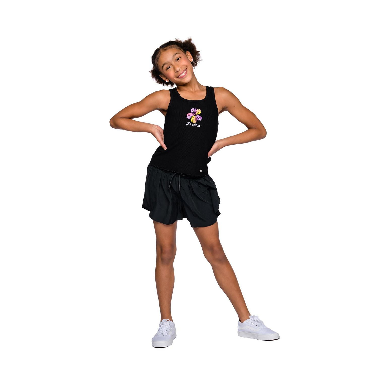 Justice Girls Black Beauty Rib Tank - Walmart.ca