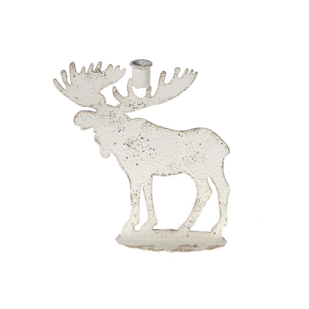 Distressed White Metal Moose - Walmart.ca