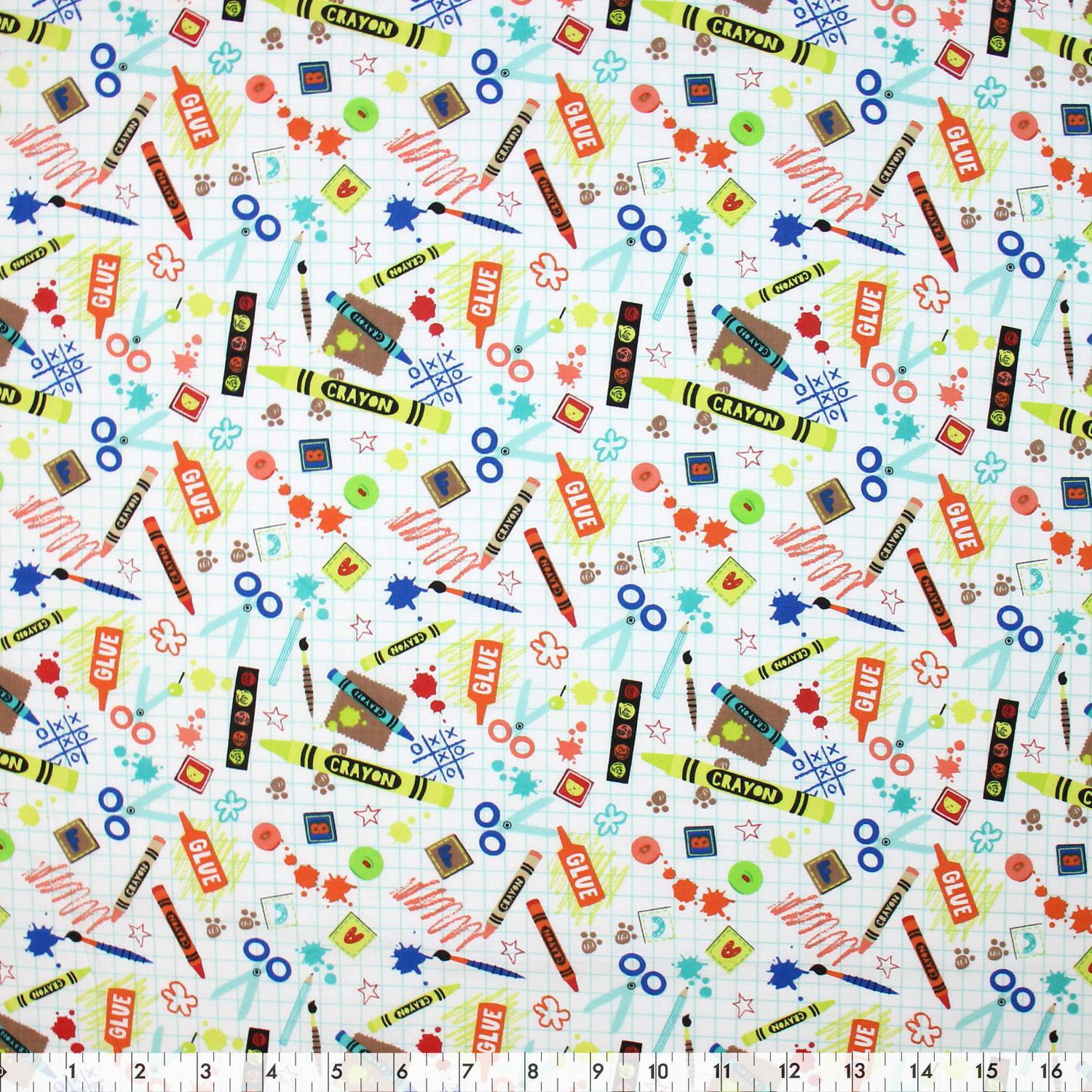 Fabric Creations White School Crafts Cotton Fabric by the Metre ...