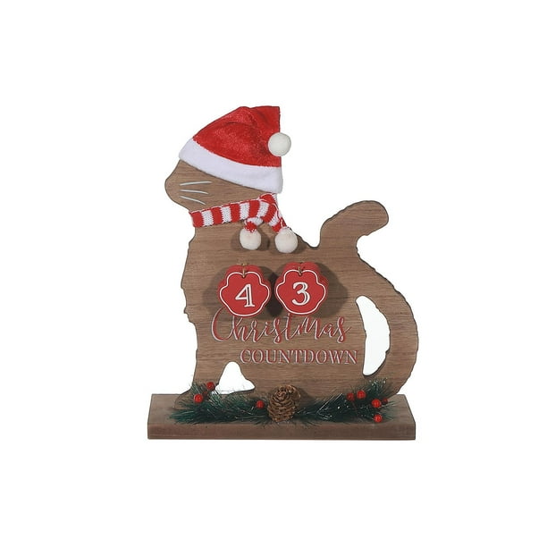 Wooden Cat Calendar Christmas Countdown - Walmart.ca