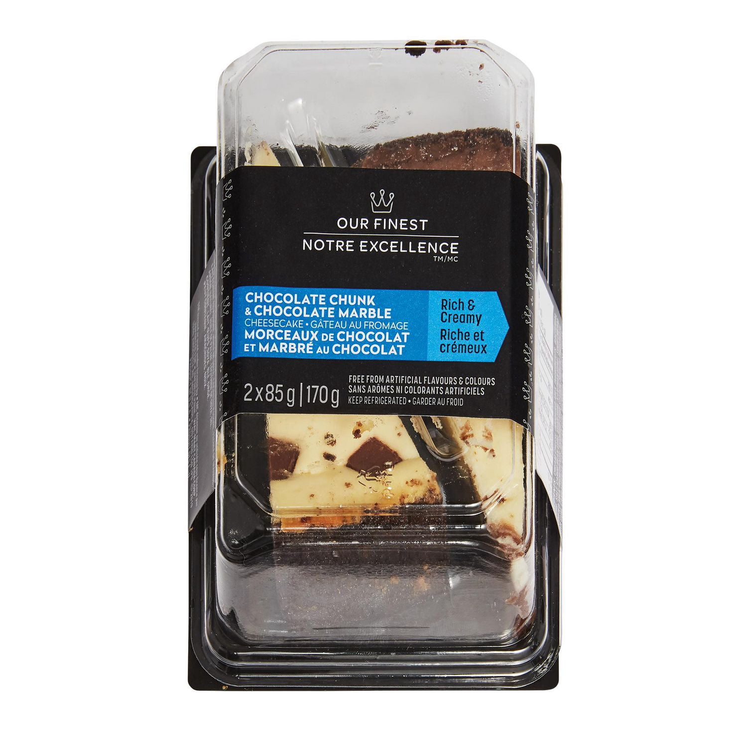 Our Finest Chocolate Chunk And Chocolate Marble Cheesecake | Walmart Canada