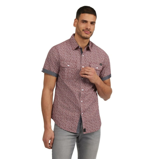 Marc Ecko Short Sleeve Woven Patterned Button-Down Shirt - Walmart.ca