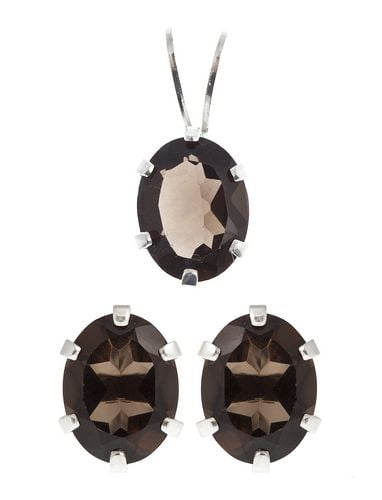 Click here for Jewels 4 Ever St. Silver Smokey Quartz Earrings Pe... prices
