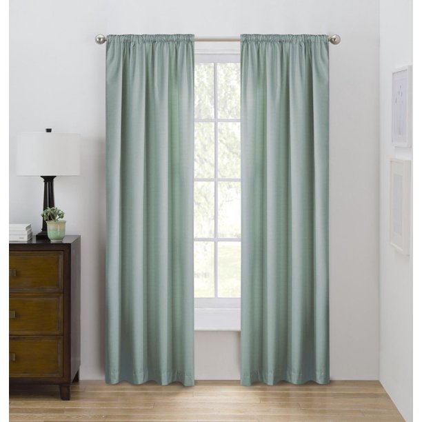 Eclipse Draft Stopper 63" Room Darkening Rod Pocket Window Curtain ...