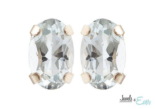 Click here for Jewels 4 Ever 10kt Yellow Gold 5 X 3 Mm Genuine Aq... prices