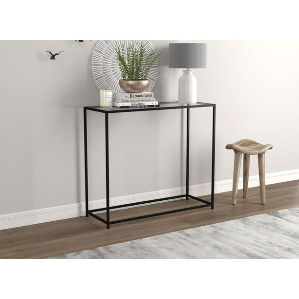 Safdie & Co. Console Table 31L Glass Black Metal - Walmart.ca