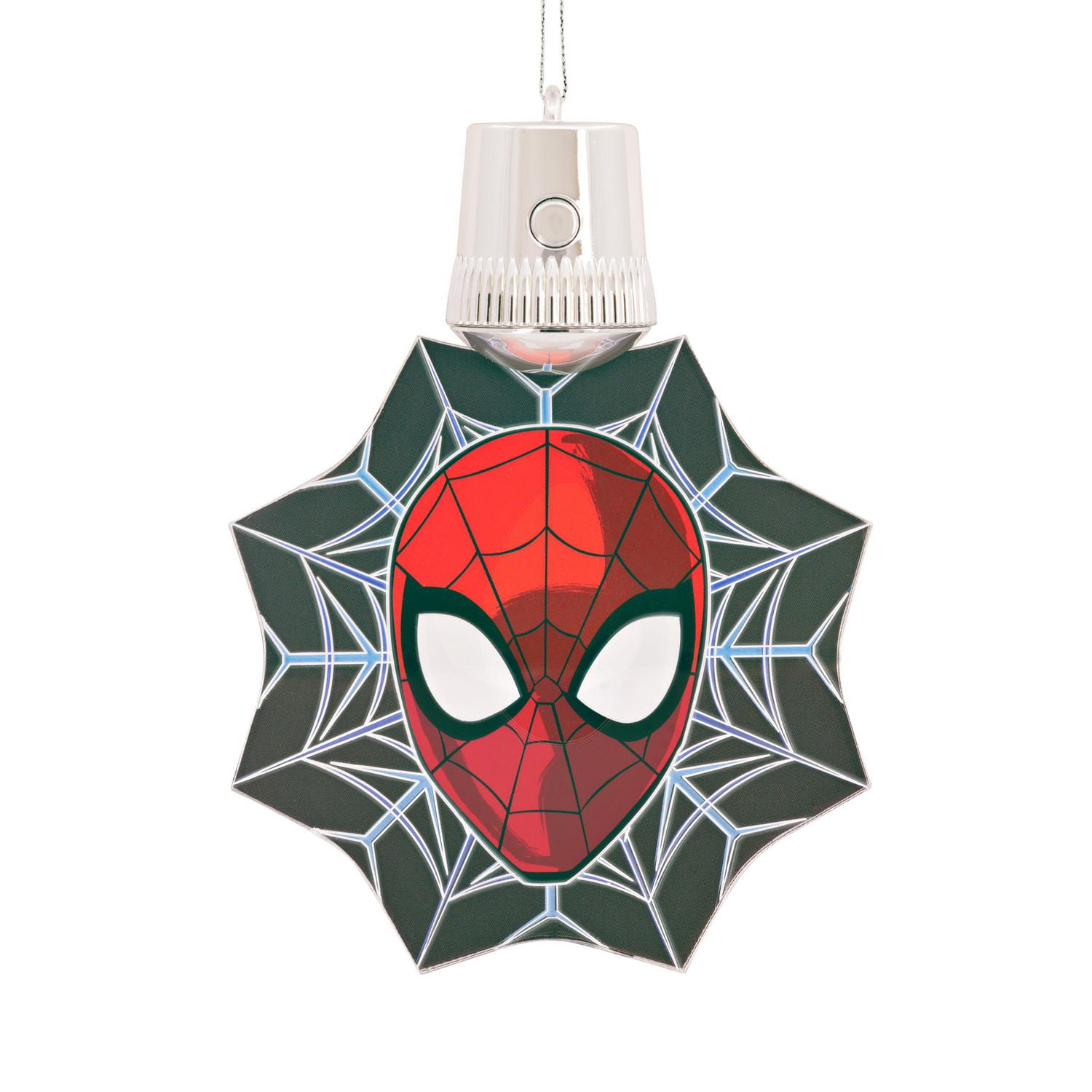 Hallmark Marvel Spider Man Web Snowflake Light Up Christmas Ornament 