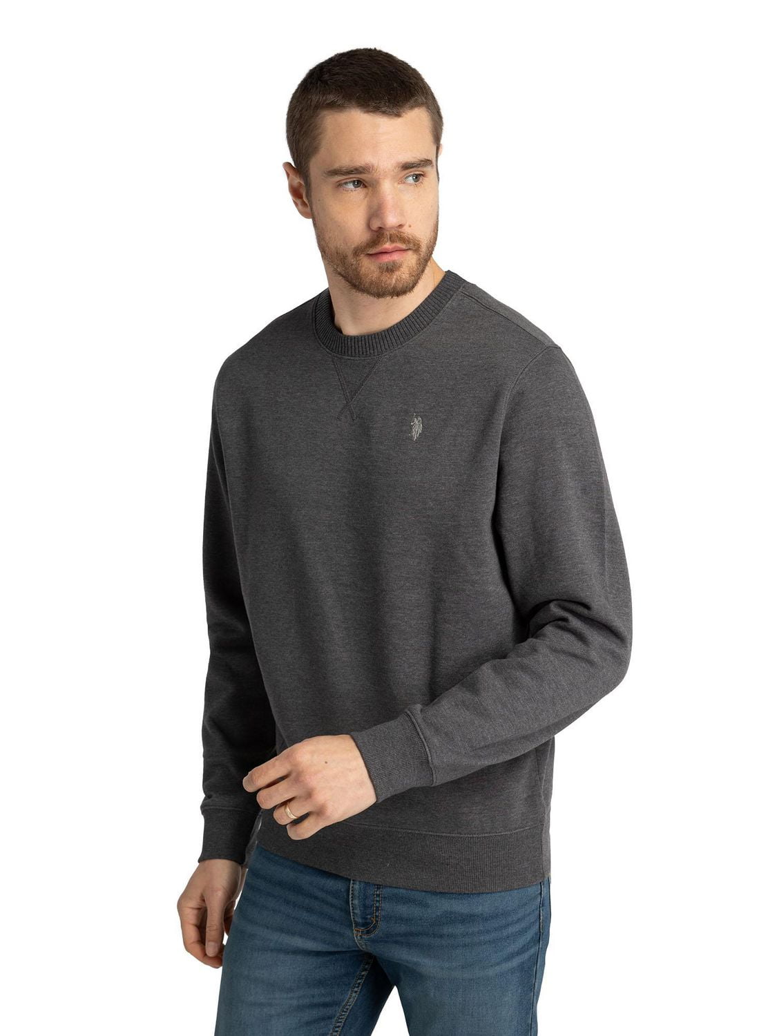 U.S. Polo Assn. Men's Fleece Crewneck Pullover, Men's Fleece Crewneck ...