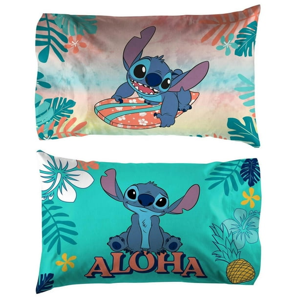 Disney Lilo & Stitch Island Vibes Kids' Reversible Standard Pillowcase ...