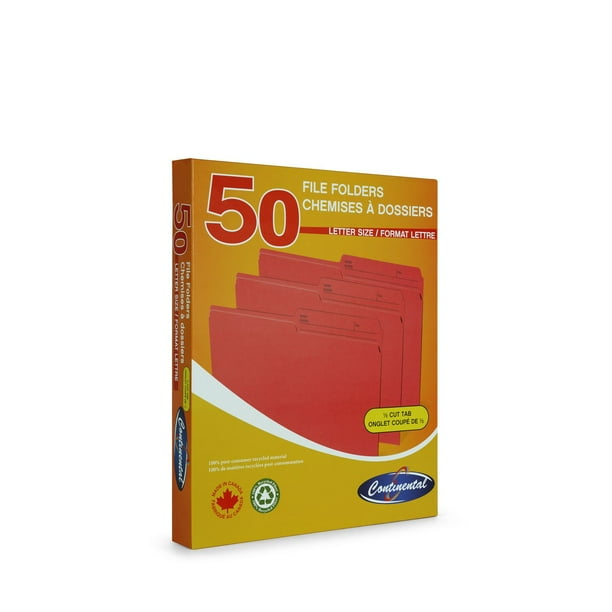 Continental Letter Size File Folders Box - Walmart.ca