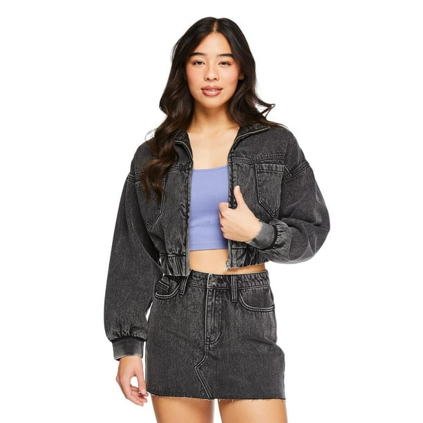 No Boundaries Women's Cropped Denim Jacket - Walmart.ca