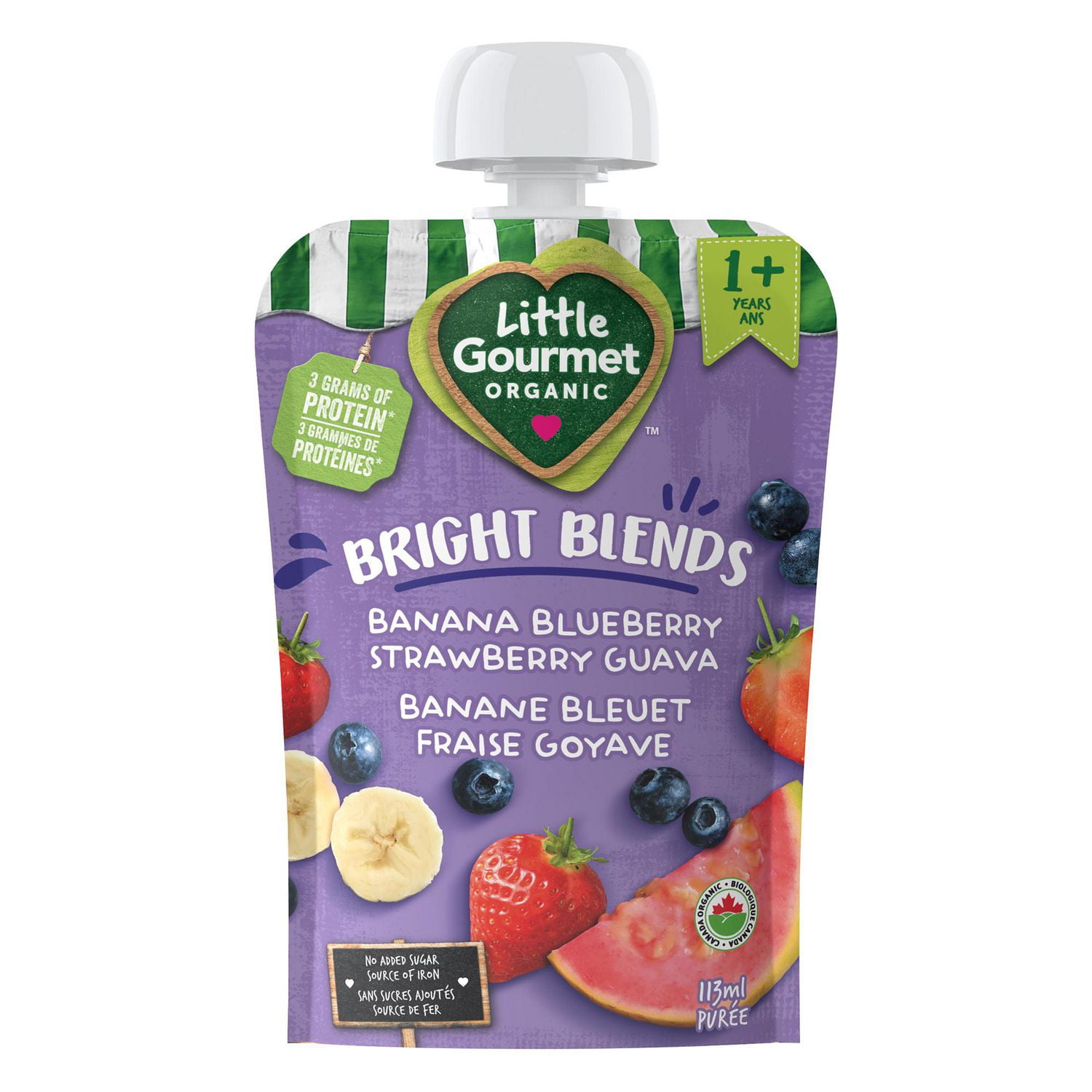 Little Gourmet Organic Bright Blends Banana Blueberry Strawberry Guava ...