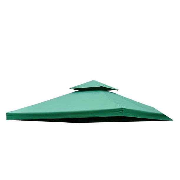Outsunny 10' x 10' Square 2-Tier Gazebo Canopy Replacement Top Cover ...