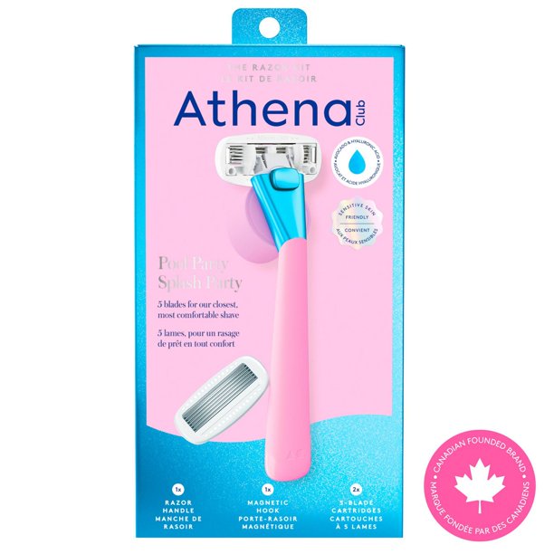 Athena Club 5-Blade Razor Kit, Pool Party, Razor + 2 Blade Refills ...