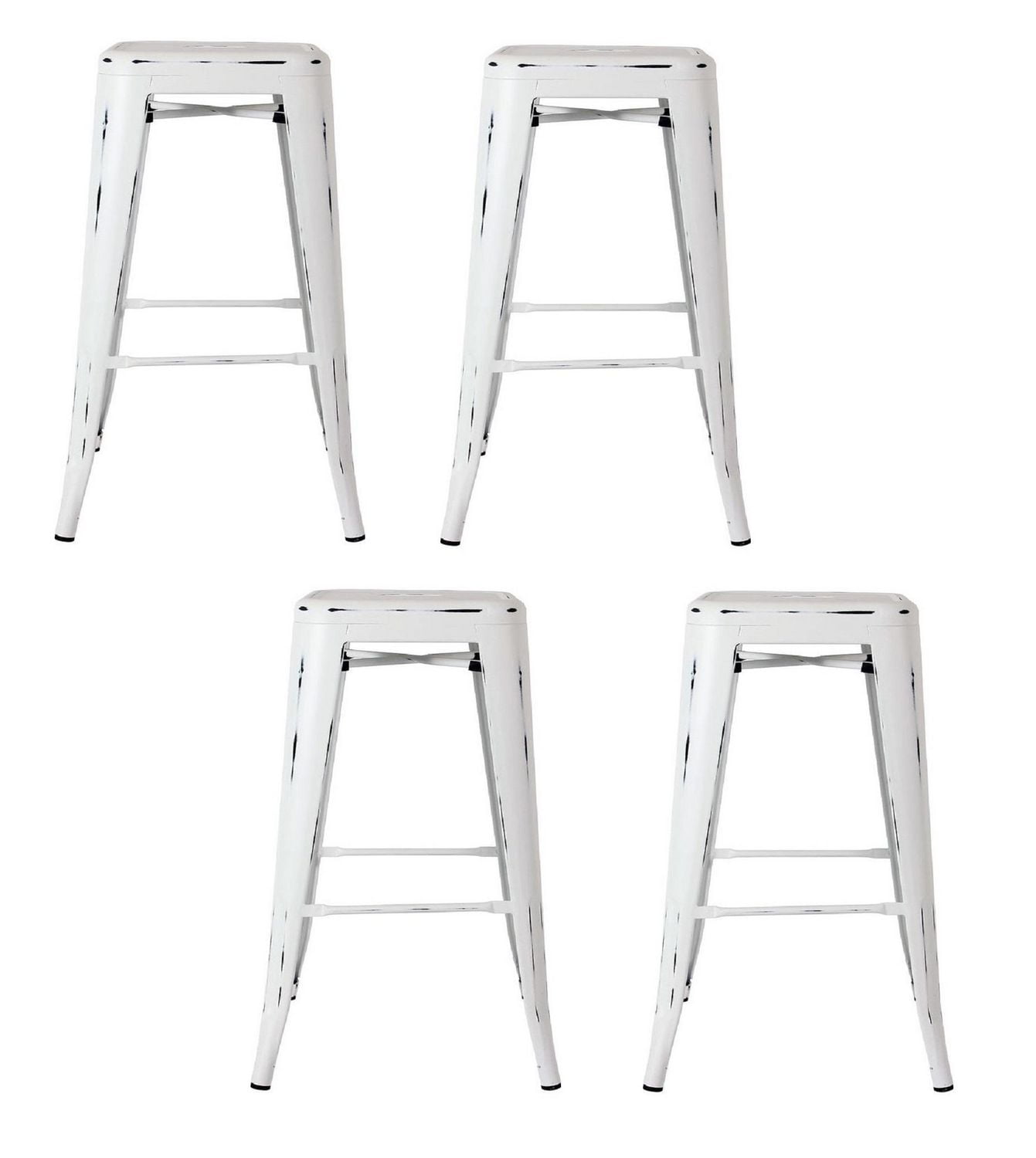 Heavenly Collection Antique White Metal Counter Stool | Walmart Canada
