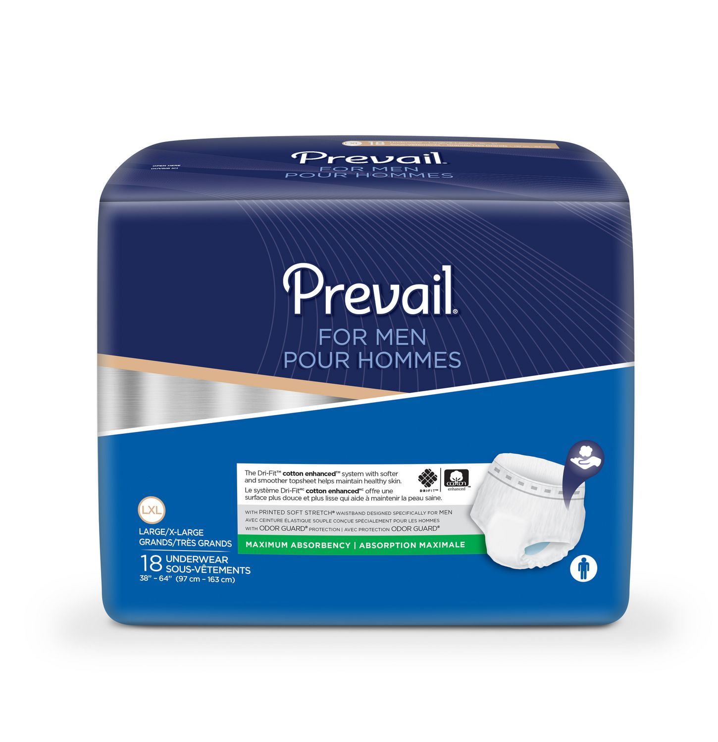 PREVAIL® Incontinence underwear for Men, Large/Extra Large, 18 units ...