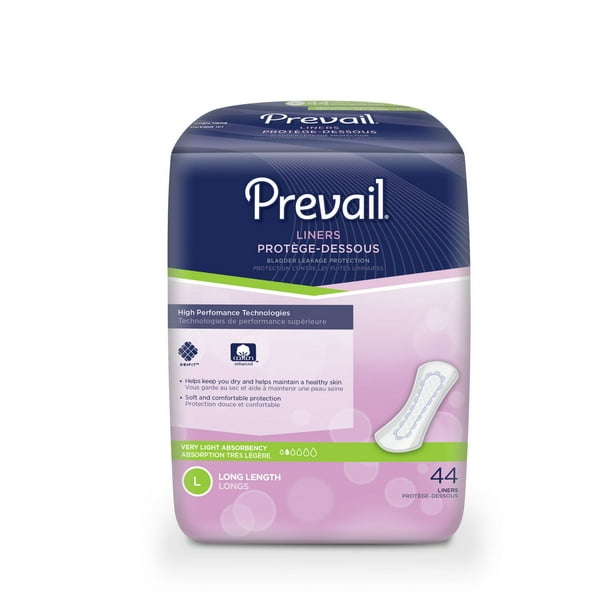 PREVAIL® bladder control liners, Long, 44 units - Walmart.ca