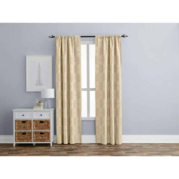 Eclipse Zana Trellis 63" Blackout Rod Pocket Window Panel, 1 Panel: 40 ...