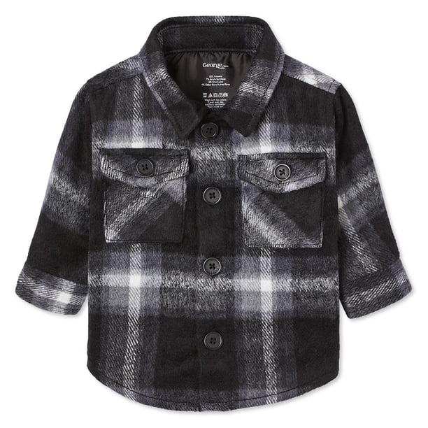 George Baby Boys' Plaid Shacket, Sizes 0-24 months - Walmart.ca