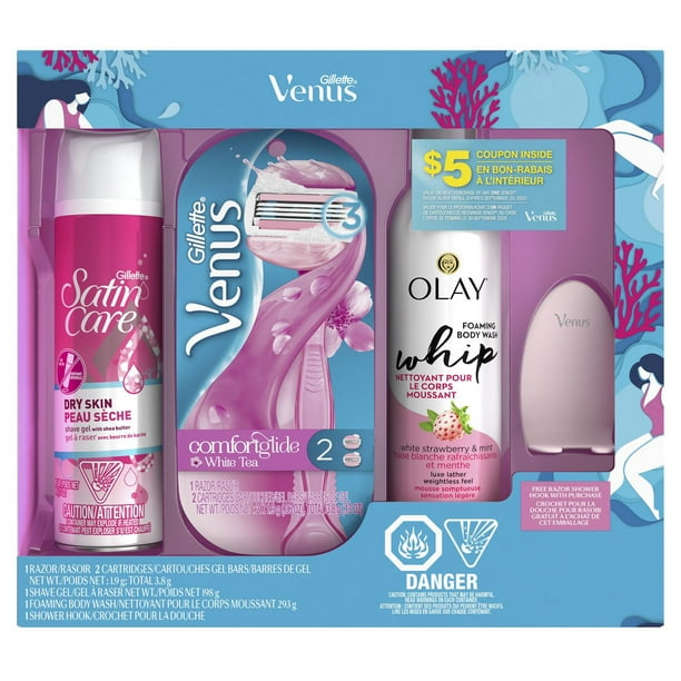 Gillette Venus, Satin Care, and Olay Holiday Set (1 Razor + 2 Refills ...