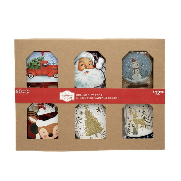 Holiday Time 60 Count Embellished Gift Tags - Walmart.ca