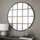 Manor Park Modern Farmhouse Round Circle Grid Mirror - Black - Walmart.ca