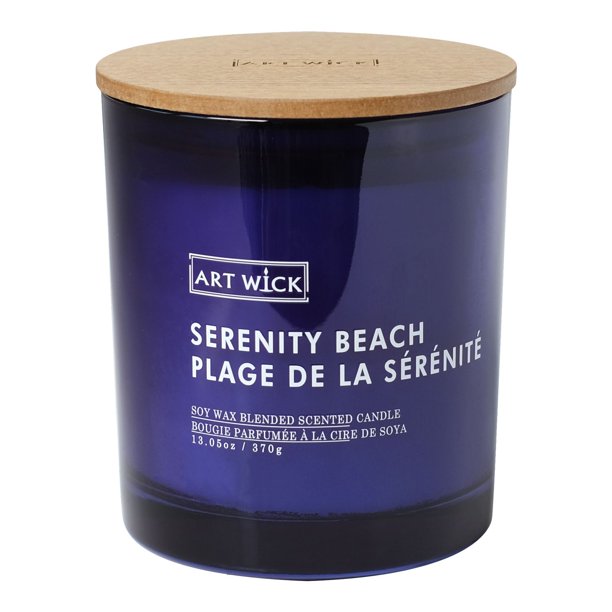 Art Wick 13.05oz Serenity Beach Soy Wax Blended Scented Candle,1 wood ...