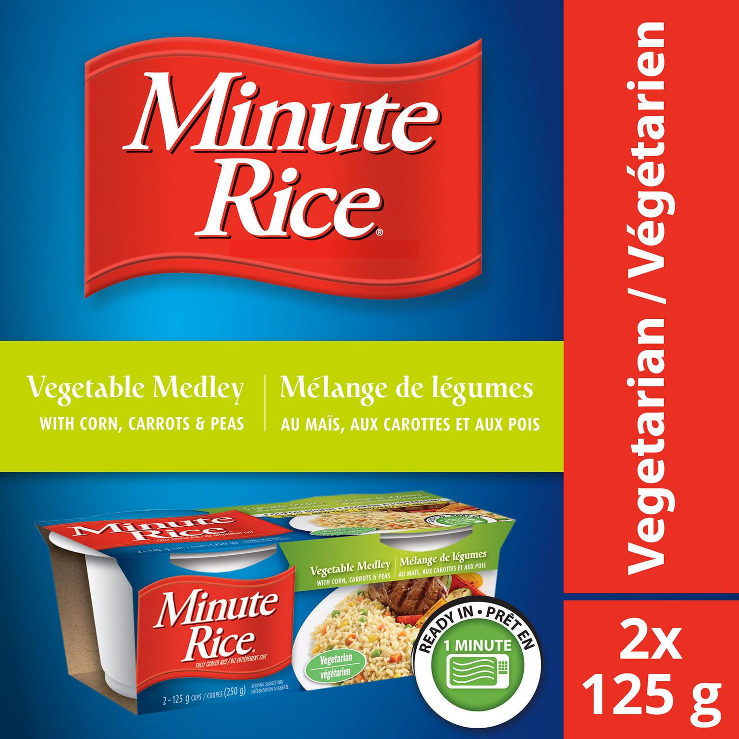 Minute Rice® Vegetable Medley Rice Cups, 250 g | Walmart Canada